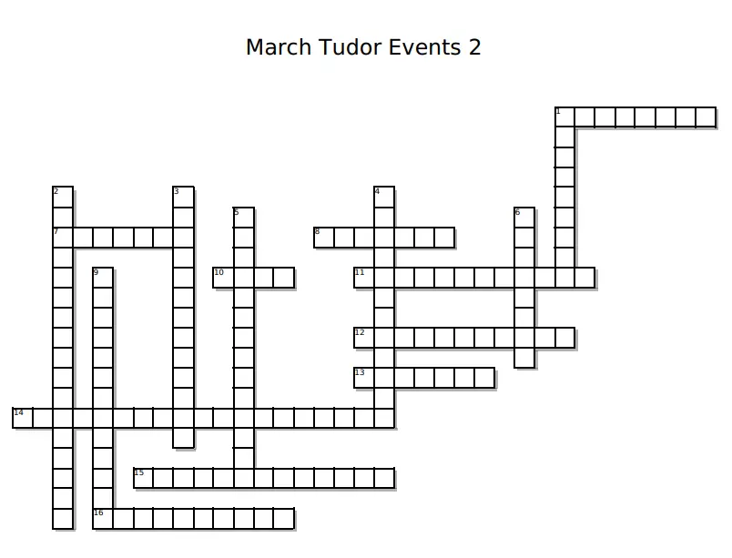 March Tudor Events Crossword 2 - The Tudor Society