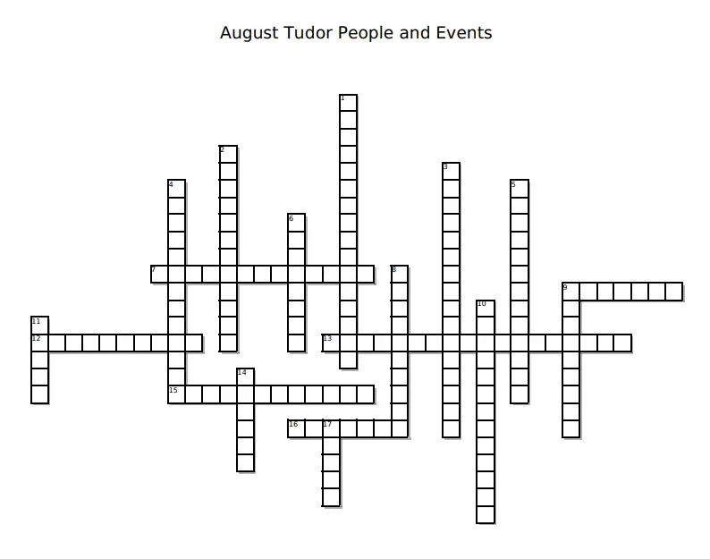 August Tudor People and Events Crossword - The Tudor Society