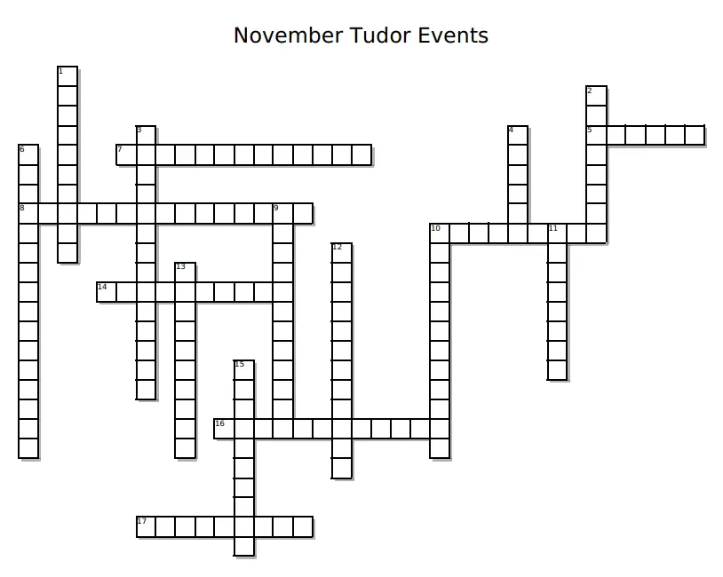November Tudor Events Crossword - The Tudor Society