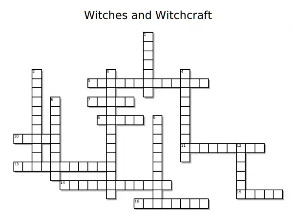 Witches and Witchcraft Crossword Puzzle - The Tudor Society