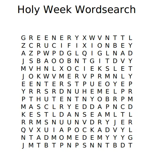 Holy Week Wordsearch - The Tudor Society