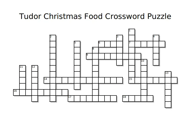 Tudor Christmas Food Crossword Puzzle - The Tudor Society