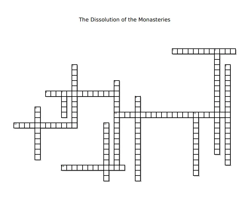 Sunday fun - The Dissolution of the Monasteries Crossword Puzzle - The ...