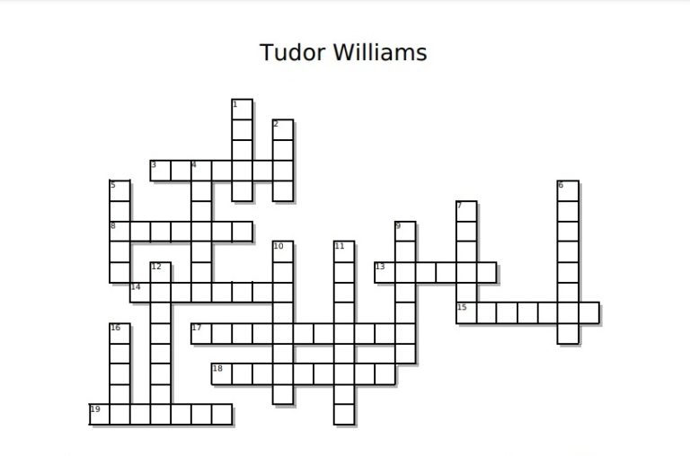 Tudor Williams Crossword Puzzle - The Tudor Society