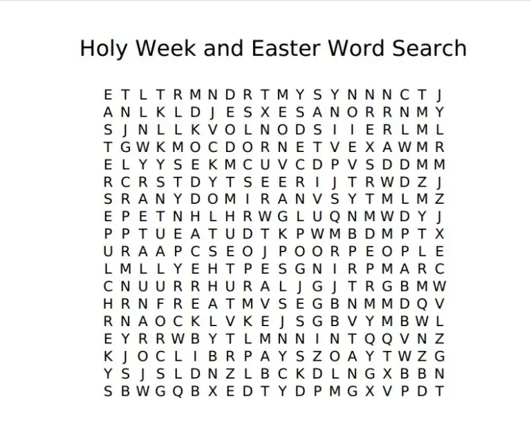 Holy Week and Easter Word Search - The Tudor Society