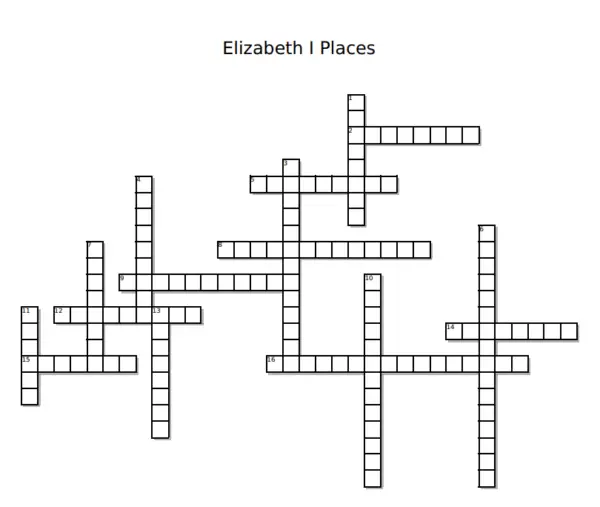 Elizabeth I Places Crossword Puzzle - The Tudor Society