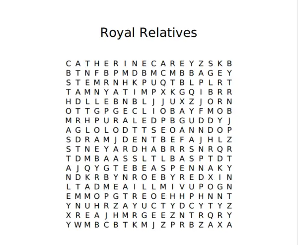 Royal Relatives Word Search - The Tudor Society