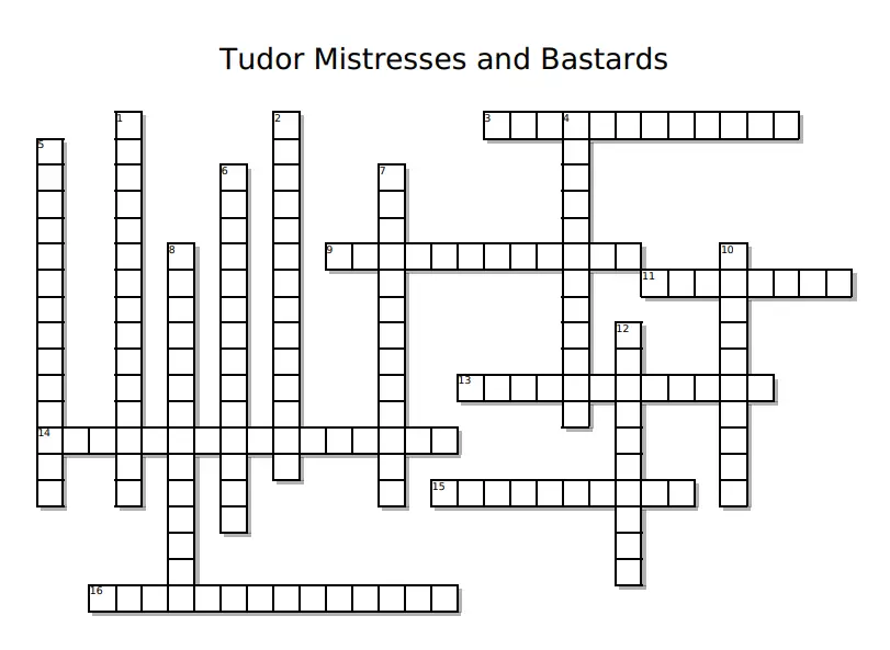 Tudor Mistresses and Bastards Crossword Puzzle - The Tudor Society