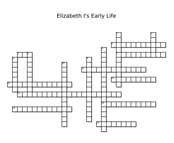 Elizabeth I's Early Life Crossword Puzzle - The Tudor Society