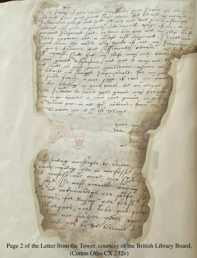 Anne Boleyn's Letter from the Tower: A Different Approach Leads to New ...